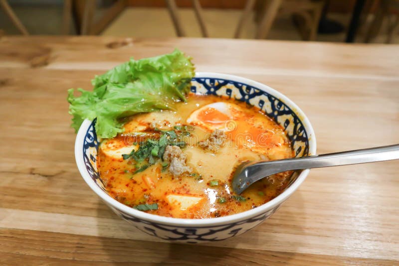 Spicy Noodles, Spicy Soup or Noodles or Egg Soup Stock Photo - Image of ...