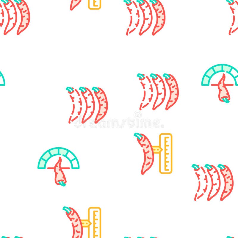 Spicy Pepper Different Scale Icons Set Vector Stock Vector ...