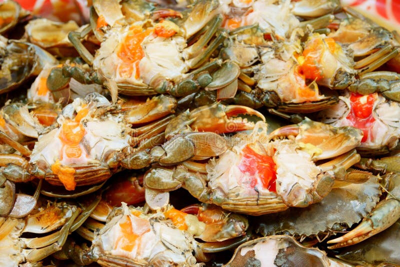 Spicy Pickled Crab and Eggs Close Up Stock Image - Image of pickled ...