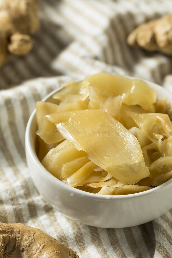 Spicy Pickled White Ginger stock photo. Image of ceramic - 117960452