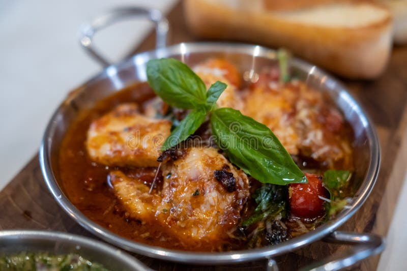 Spicy Pomodoro Fish Tapas stock image. Image of meal - 325165943