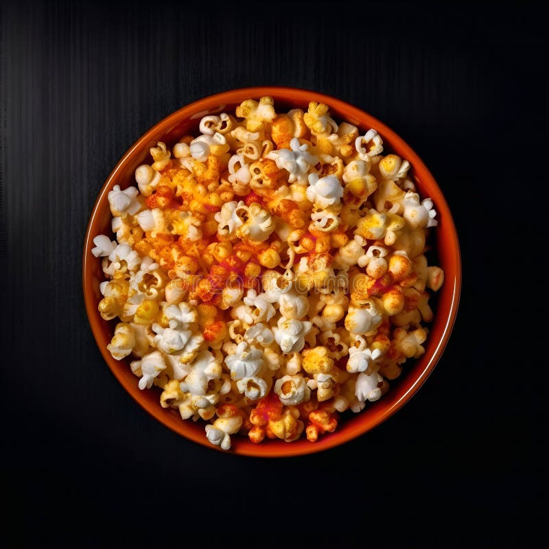 Spicy Popcorn in a Bowl, Delicious Snack Stock Illustration ...