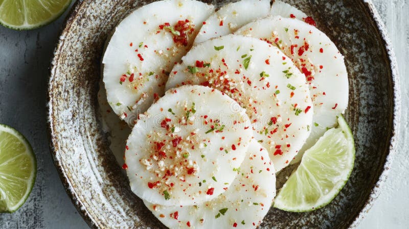 Spicy Radish Salad with Lime Stock Illustration - Illustration of lunch ...