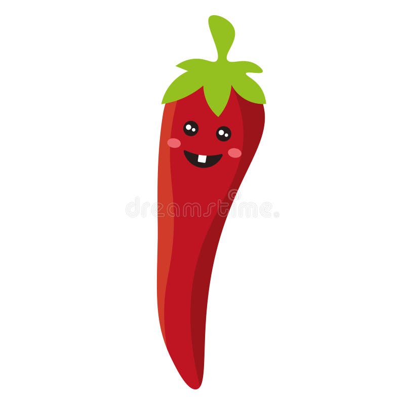 Spicy Red Chili Smile. Vector Stock Illustration - Illustration of ...