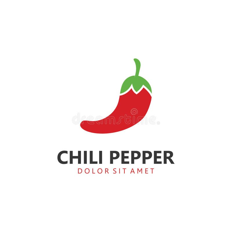 Spicy Red Chilli Logo Icon stock vector. Illustration of white - 283981888