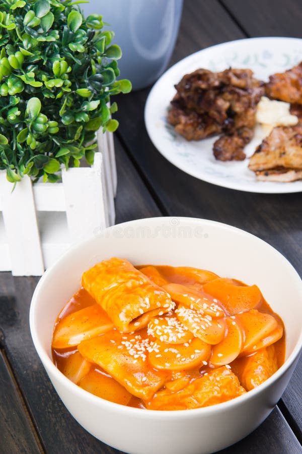 Spicy Rice Cake with Fish Cake Stock Photo - Image of fish, rice: 126597158