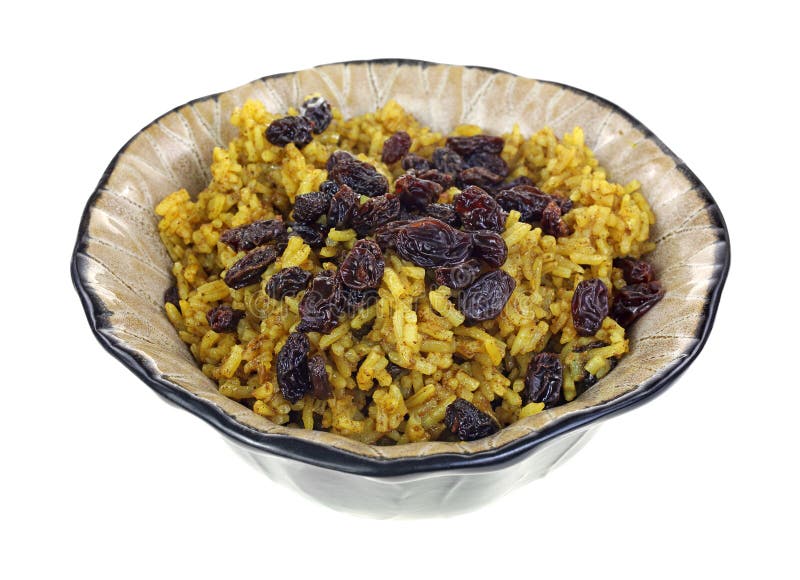 Spicy Rice and Raisins in Dish Stock Image - Image of salt, ginger ...