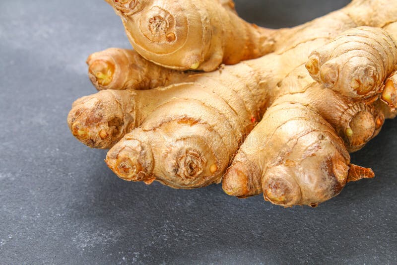 Spicy Root of Ginger on a Wooden Table. Stock Image - Image of fresh ...