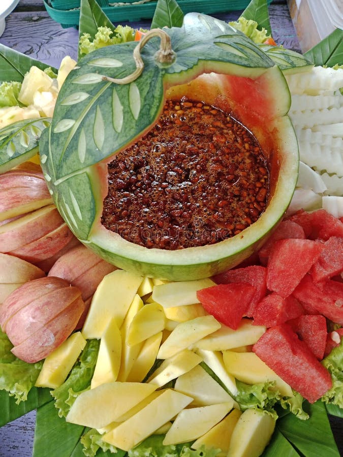 Spicy Rujak is Indonesian Fruits Cullinary Stock Photo - Image of ...