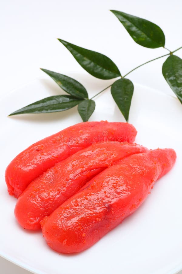 Spicy salted cod roe stock photo. Image of plate, mentaiko - 22501668