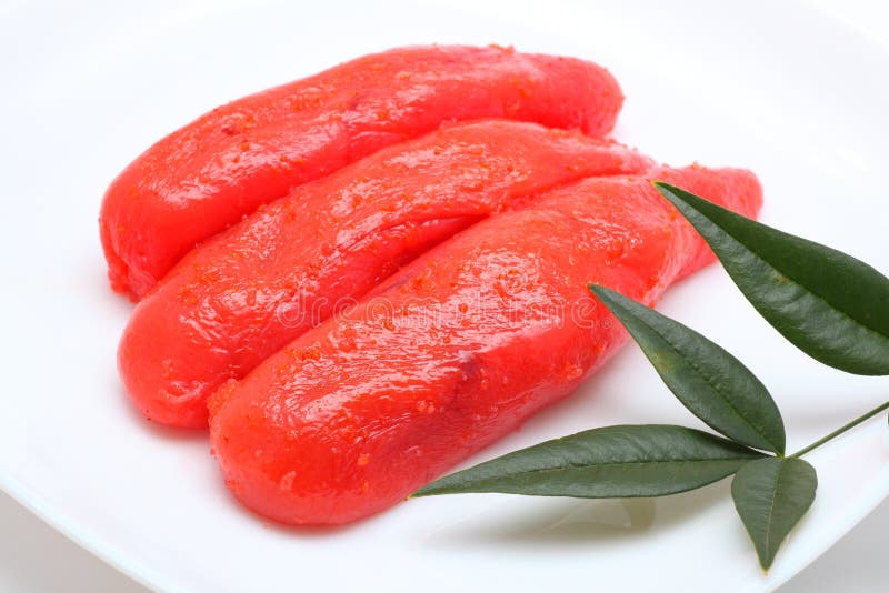 Spicy salted cod roe stock image. Image of closeup, capsicum - 22986431