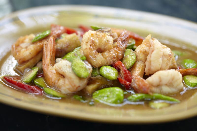 Spicy shimp and green bean stock photo. Image of appetizer - 39758090