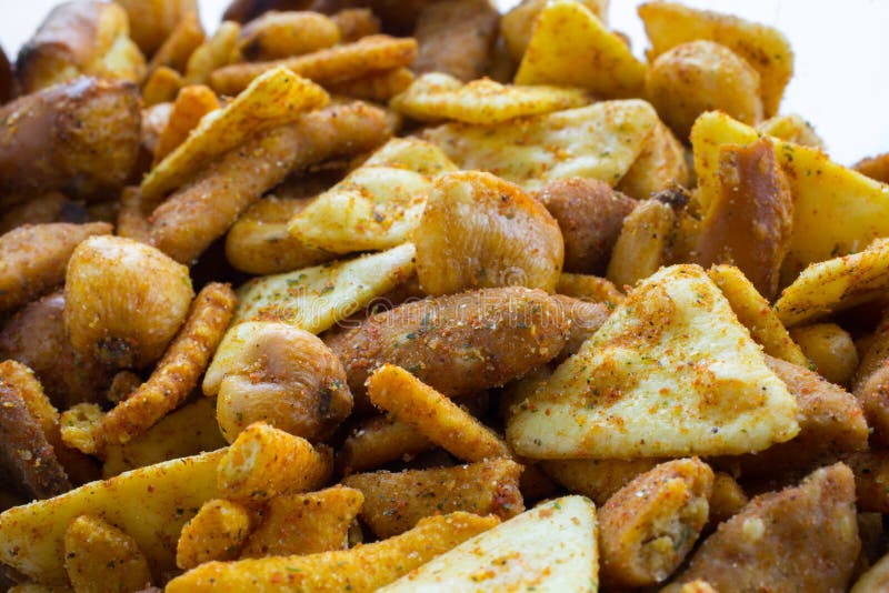 Spicy snack mix stock image. Image of pretzels, macro - 30995441
