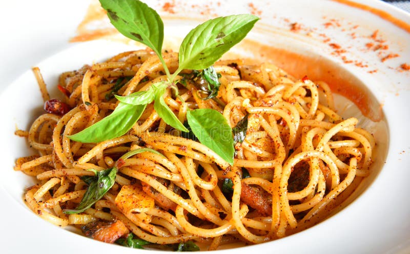 Spicy Spaghetti stock photo. Image of spaghetti, thai - 49485070