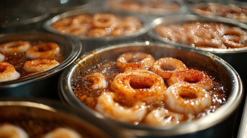 Spicy Squid Rings Simmering in Aromatic Broth Stock Illustration ...