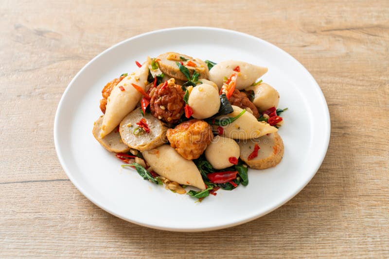 Spicy Stir Fried Fish Balls Stock Image - Image of dish, delicious ...