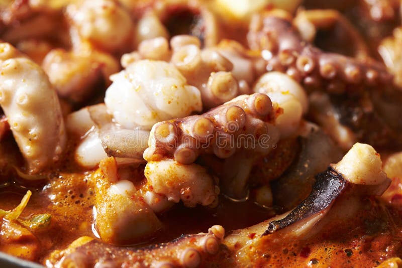 Spicy Stir-fried Octopus, Korean Food Stock Image - Image of appetizing ...
