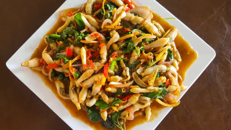 Spicy Stir Fried Razor Shell Stock Image - Image of rich, spicy: 114038409