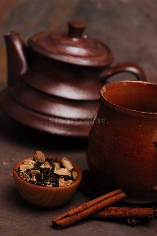 Spicy Tea stock image. Image of soul, health, clay, food - 455815