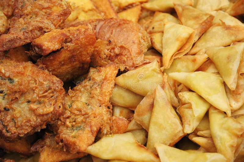 Thai Deep Fries with Meat and Vegetables Stock Image - Image of ...