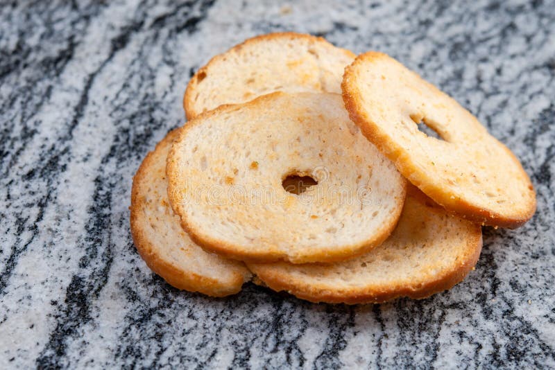 Spicy Toast Bread on the Grey Marble Table Stock Image - Image of food ...