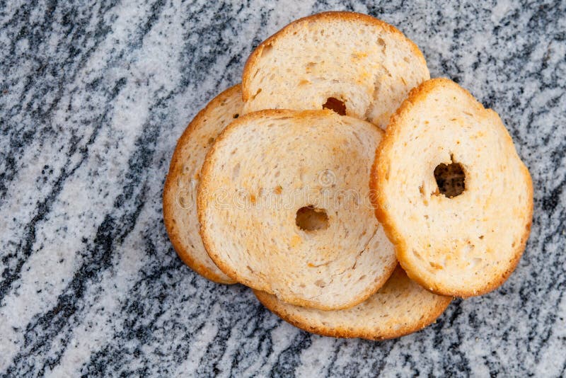 Spicy Toast Bread on the Grey Marble Table Stock Photo - Image of ...