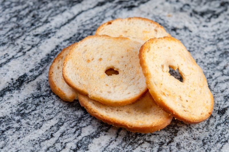 Spicy Toast Bread on the Grey Marble Table Stock Photo - Image of ...
