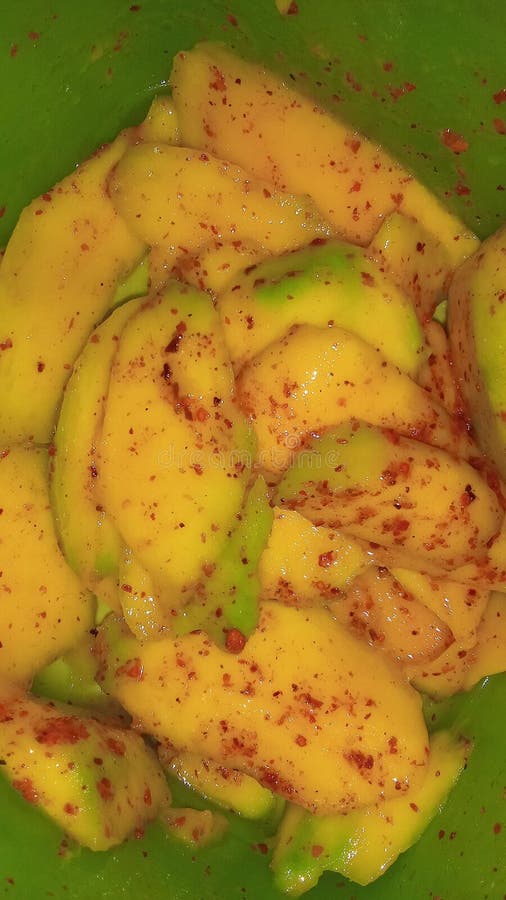 Spicy Young Mango with a Mixture of Indonesian Spices Stock Image ...