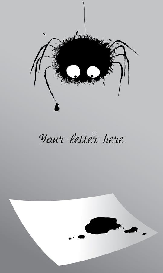 Spider above the letter stock vector. Illustration of composition - 5317563