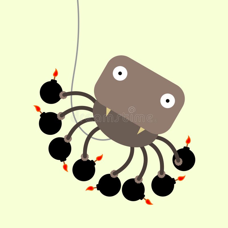 Spider bombs stock illustration. Illustration of terrorist - 37774293