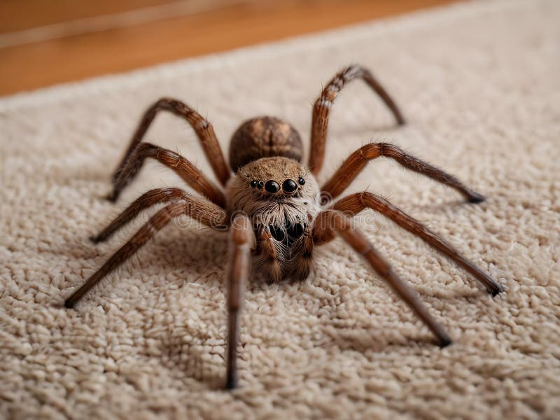A Spider on the Carpet in the House Stock Illustration - Illustration ...