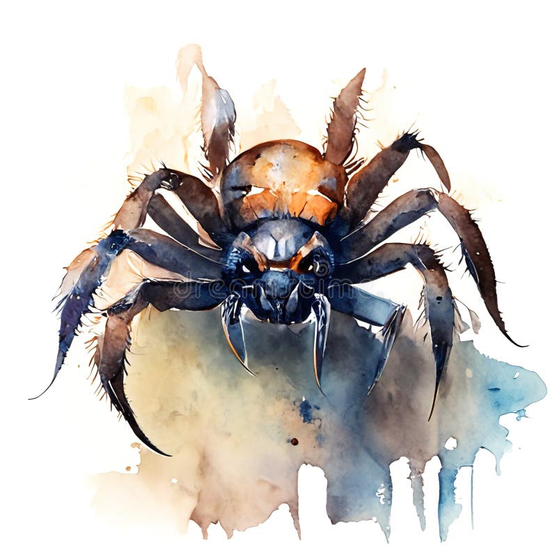 Spider in a Cave. 3d Rendering. Computer Digital Drawing Stock ...