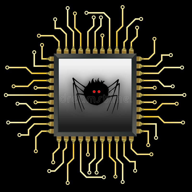 Spider_Chip ilustração stock. Ilustração de microchip - 7359459