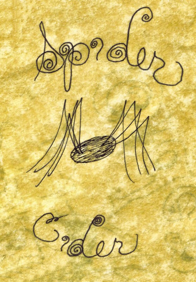 Spider Cider Illustration stock illustration. Illustration of parchment ...