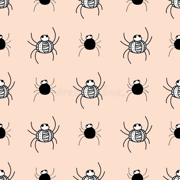 Spider Climbed Up Repeat Vector Seamless Stock Vector - Illustration of ...