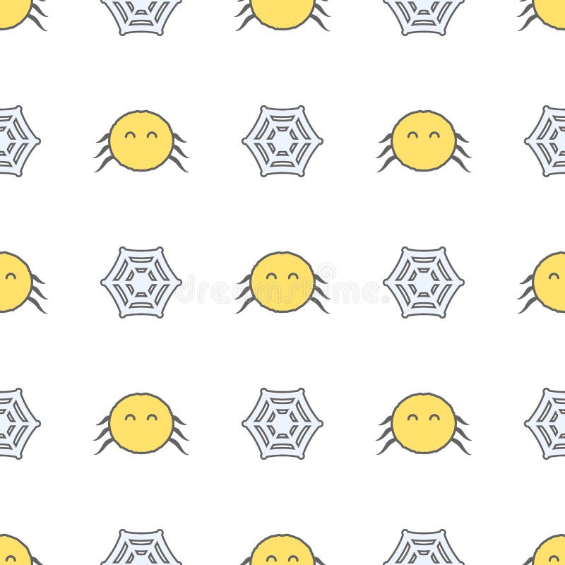 Spider and Cobweb Elements Seamless Pattern for Design. Stock Vector ...