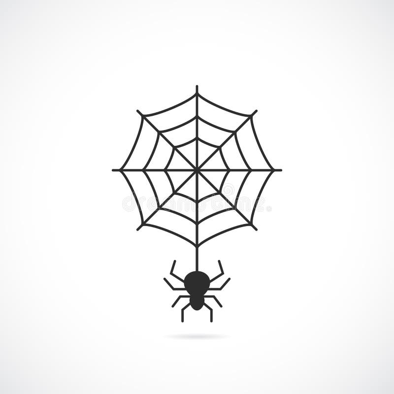Spider and Cobweb Vector Icon Stock Vector - Illustration of network ...