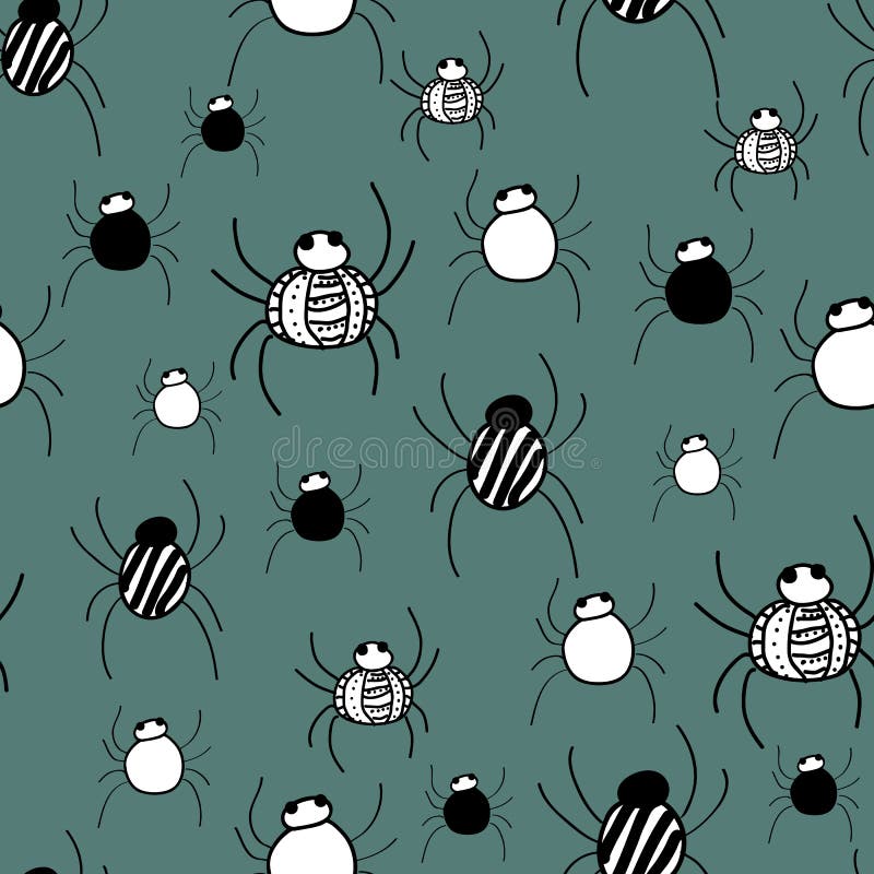 Spider Crawling Under The Moon Light. Stock Vector - Illustration of ...