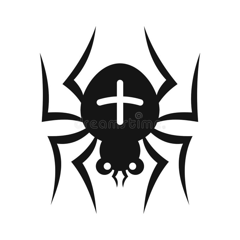 Spider with a Cross on His Back Icon, Simple Style Stock Vector ...