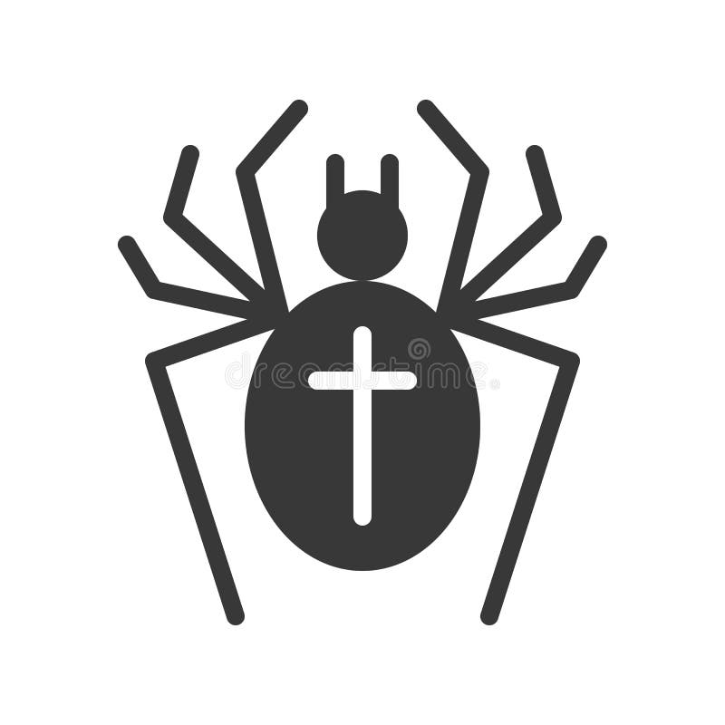 Big Spider with Cross-shaped Drawing on a Back. Stock Vector ...