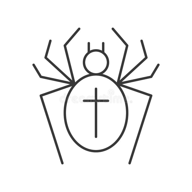 Big Spider with Cross-shaped Drawing on a Back. Stock Vector ...