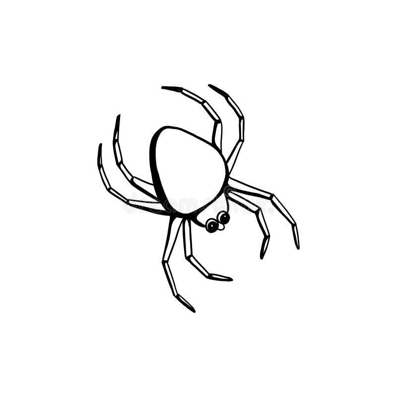 Spider with Cute Eyes Halloween Vector Illustration Stock Vector ...