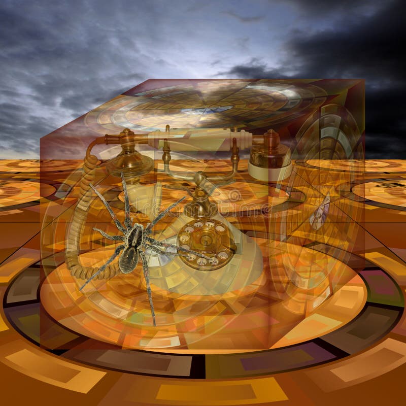 Spider Eager To Make a Phone Call Stock Image - Image of colorful ...