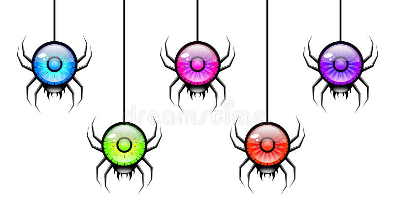 Spider with Eye on White Background. Halloween Design Elements Stock ...