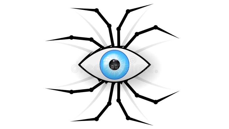 Spider with Eye on White Background. Halloween Design Elements. Spooky ...