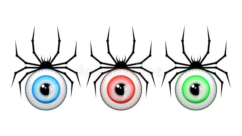 Spider with Eye on White Background. Halloween Design Elements. Spooky ...