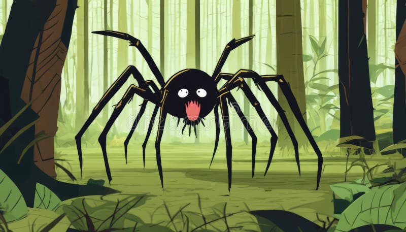 A Spider with a Face Drawn on it Stock Illustration - Illustration of ...