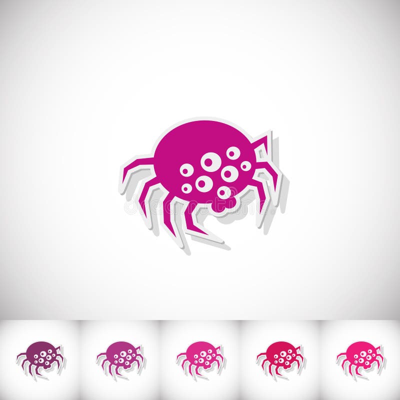 Spider. Flat Sticker with Shadow on White Background Stock Vector ...