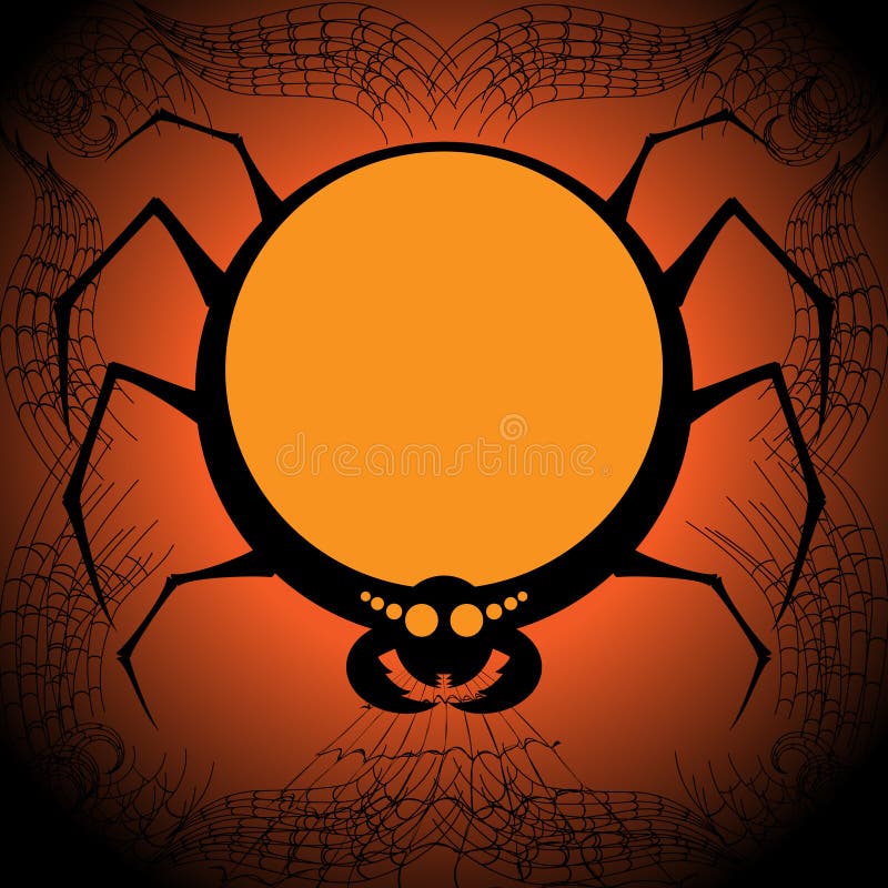 Background with Spider in Grunge Style. Stock Vector - Illustration of ...