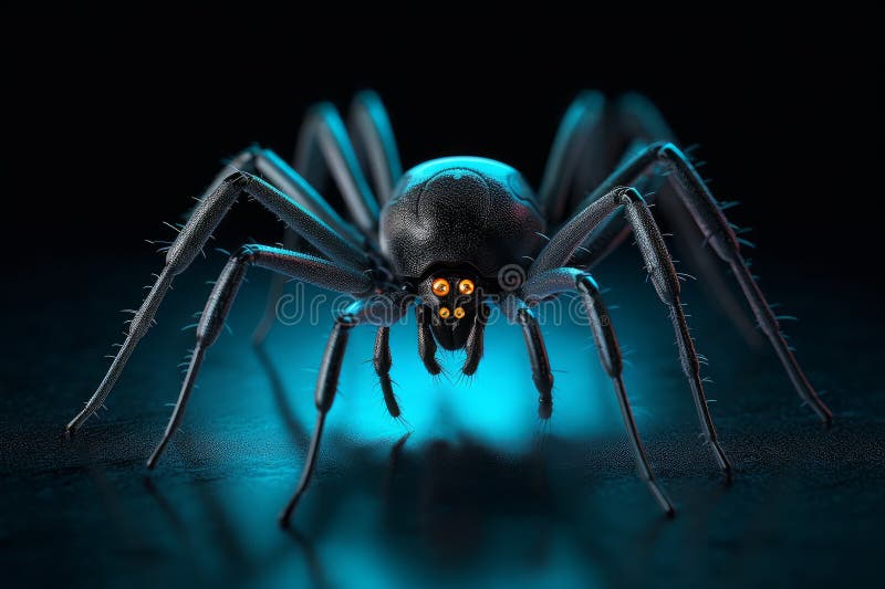 Spider Glowing Eyes. Generate Ai Stock Illustration - Illustration of ...